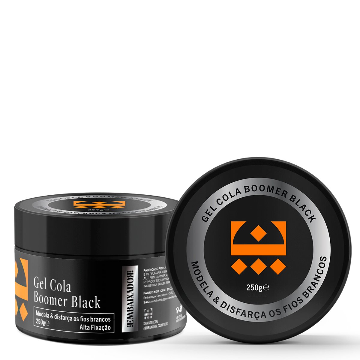 Gel Cola para Cabelo Boomer Black Embaixador 250g